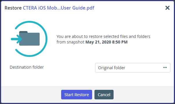 Managing Previous Versions of Folders and Files