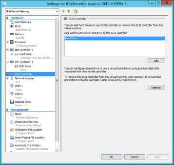 Installing the Virtual Gateway in a Hyper-V Environment