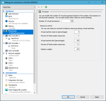 Installing the Virtual Gateway in a Hyper-V Environment